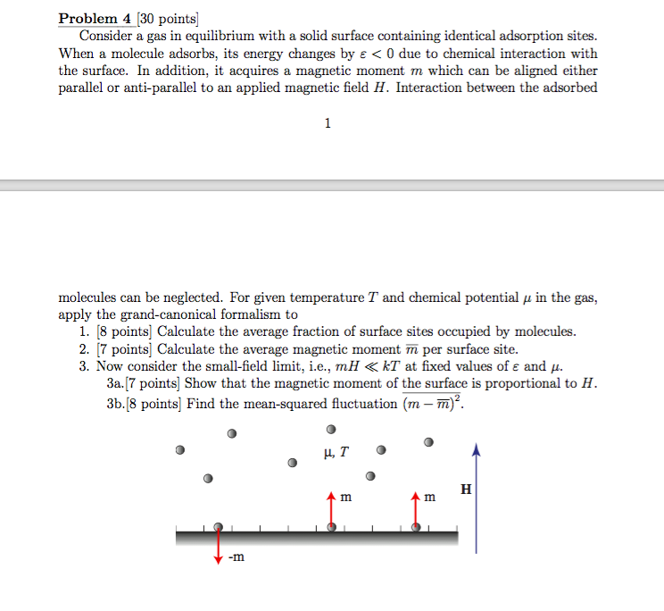 Problem 4 [30 points Consider a gas in equilibrium | Chegg.com