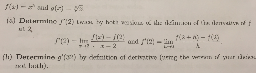 Solved lim as x approaches 32 of f(x) = 5th root of x using | Chegg.com