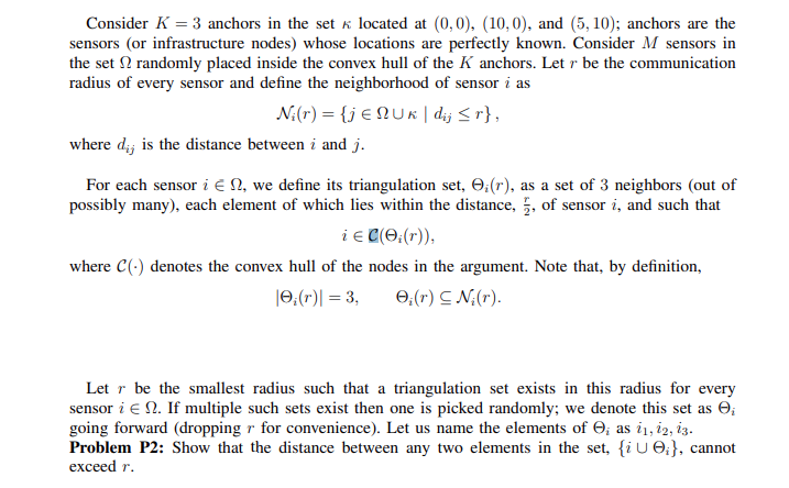 Solved Consider K=3 anchors in the set κ located at | Chegg.com