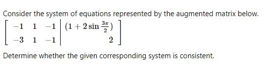 Solved Consider the system of equations represented by the | Chegg.com