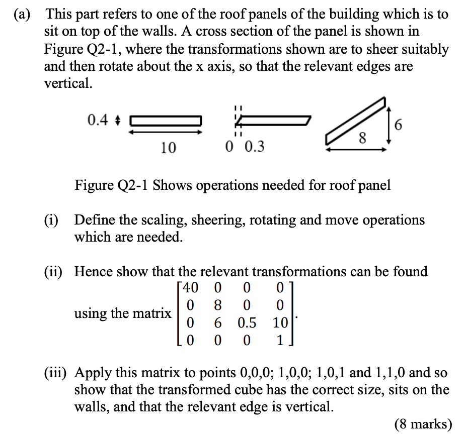 Solved (a) This part refers to one of the roof panels of the | Chegg.com