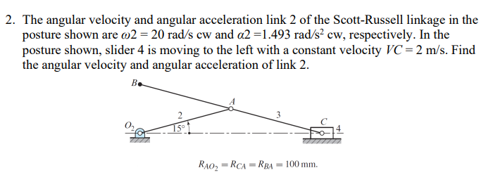 Solved 2. The angular velocity and angular acceleration link | Chegg.com