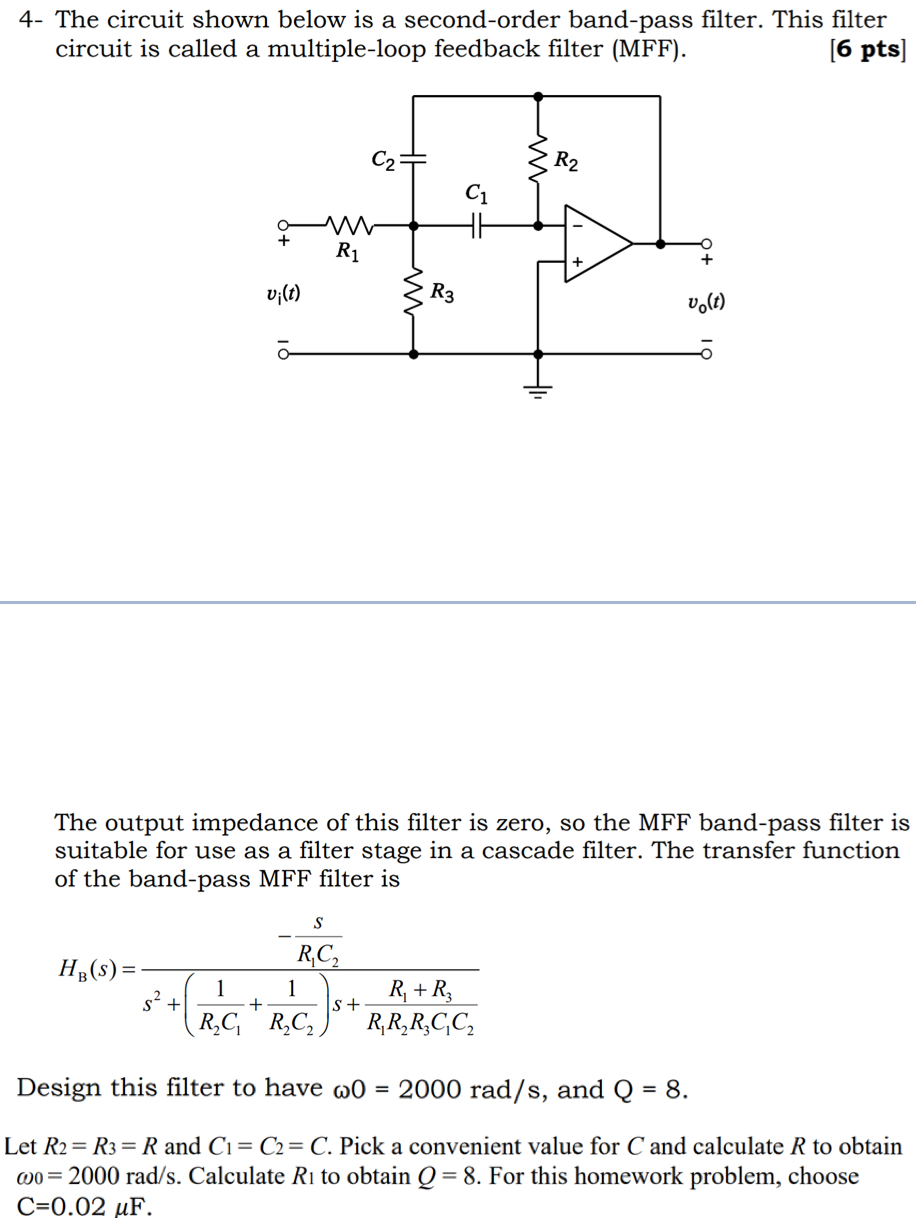 Solved by an EXPERT 4- ﻿The circuit shown below is ﻿a second-order ...