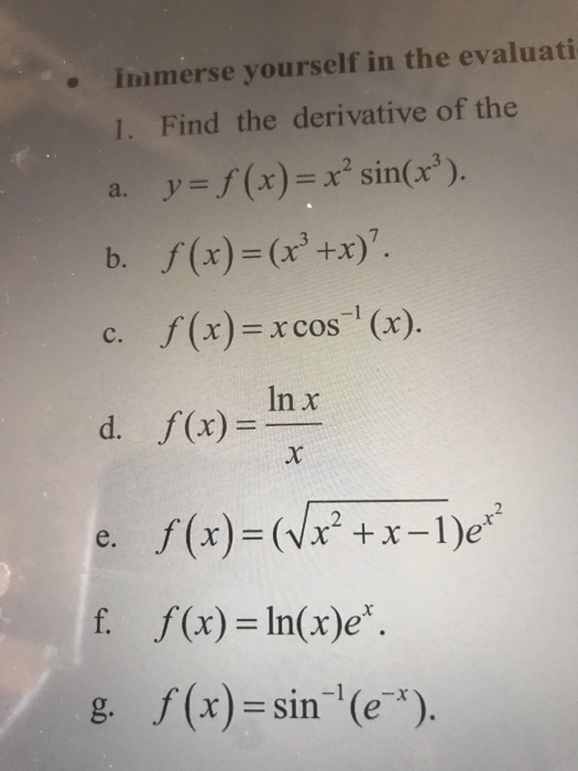 Solved Find the derivative of sqrt(x^2+x-1) e^x^2 | Chegg.com