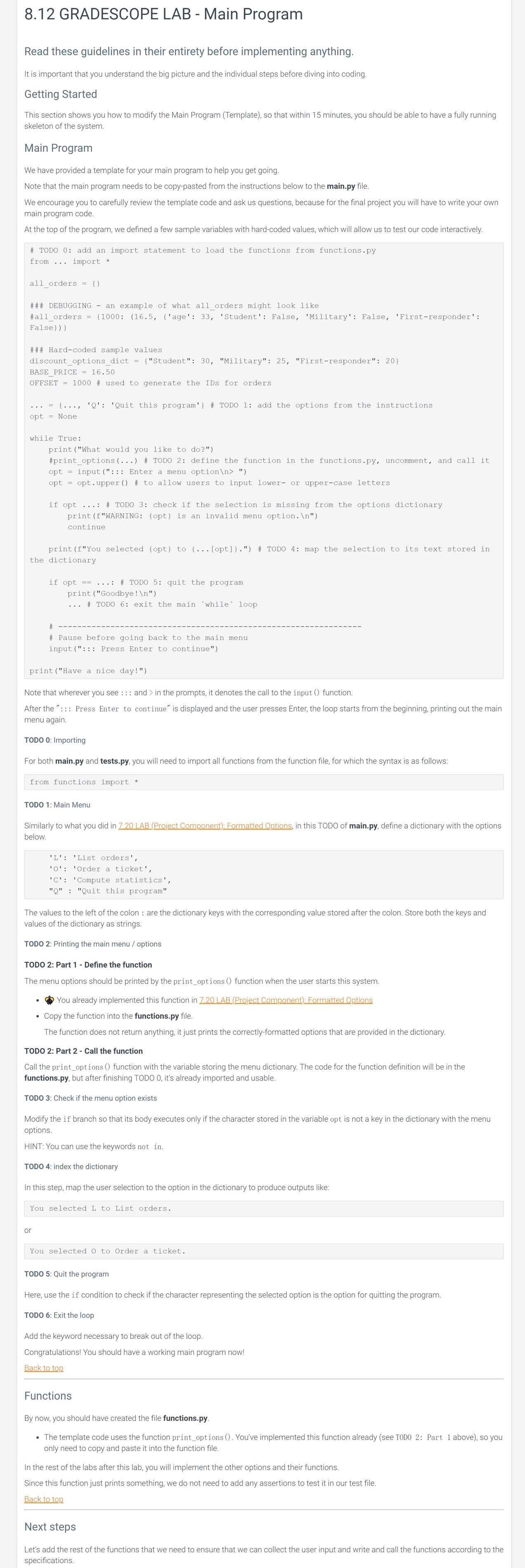 8.13 GRADESCOPE LAB - Print Orders Read these | Chegg.com