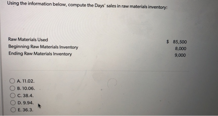 Solved Using the information below, compute the Days' sales | Chegg.com