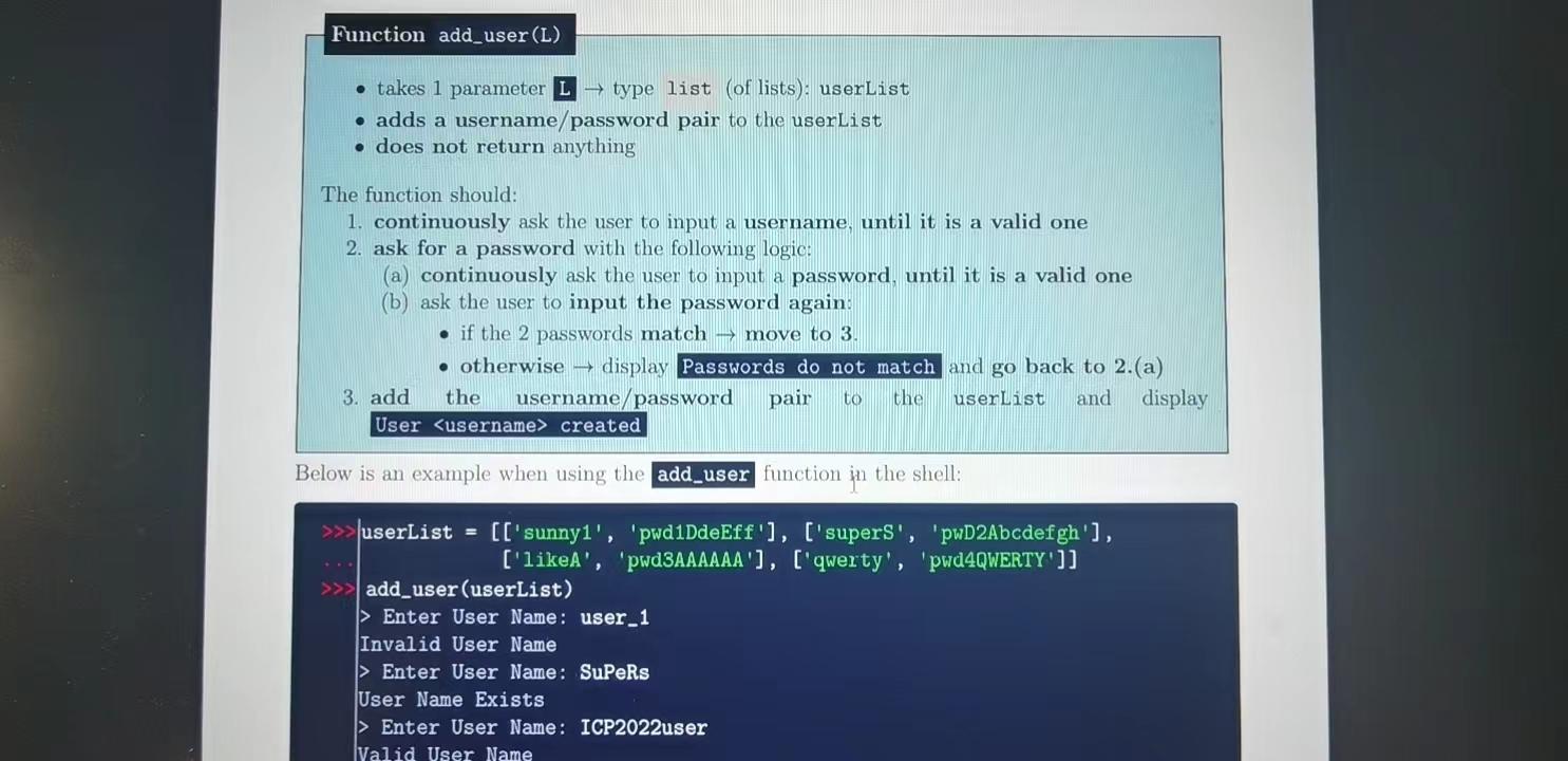 Solved Function valid_password (pwd) - takes 1 parameter pwd | Chegg.com