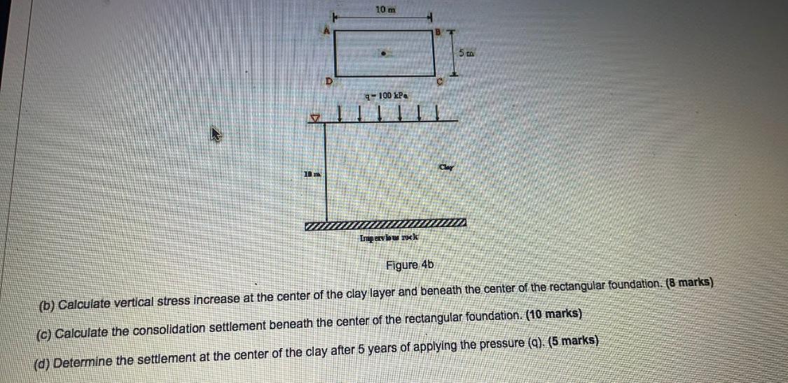 Solved A rectangular foundation (L = 10 m, B = 5 m) applies | Chegg.com