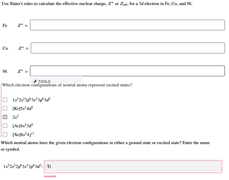 Solved Use Slater's rules to calculate the effective nuclear | Chegg.com