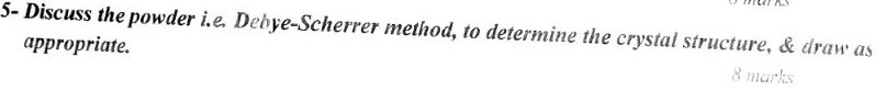 Solved 5- Discuss the powder i.e. Debye-Scherrer method, to | Chegg.com