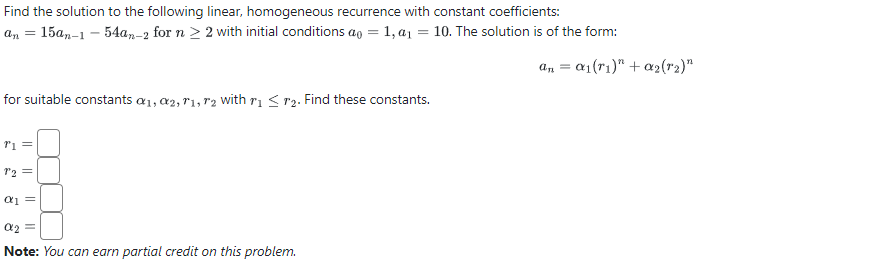 Solved Find the solution to the following linear, | Chegg.com