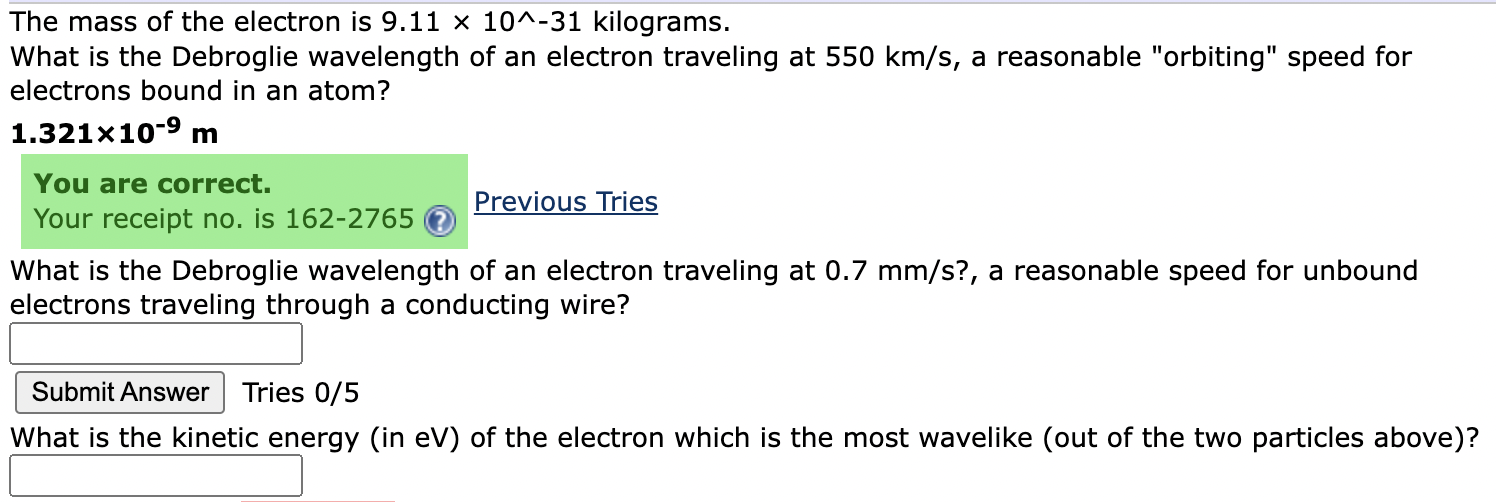 Solved The mass of the electron is 9.11×10∧−31 kilograms. | Chegg.com