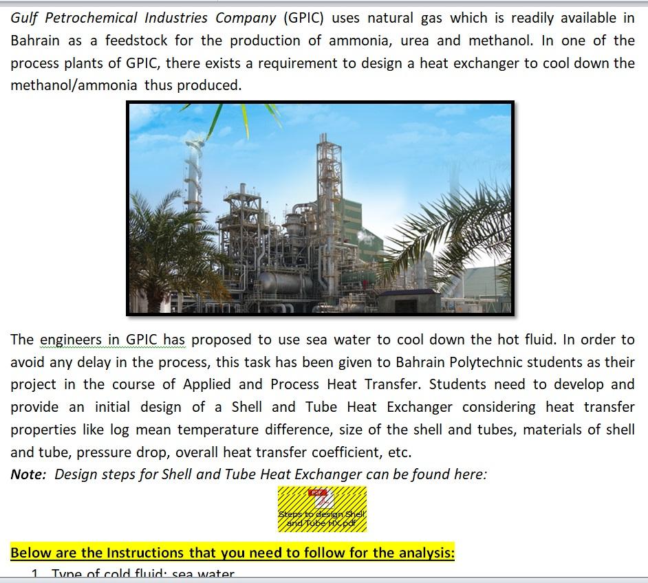 Solved Gulf Petrochemical Industries Company (GPIC) | Chegg.com