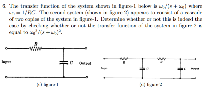 Solved 6. The transfer function of the system shown in | Chegg.com
