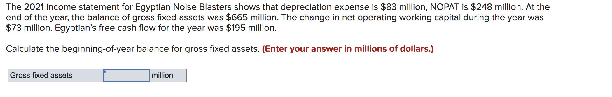 Solved The 2021 income statement for Egyptian Noise Blasters | Chegg.com