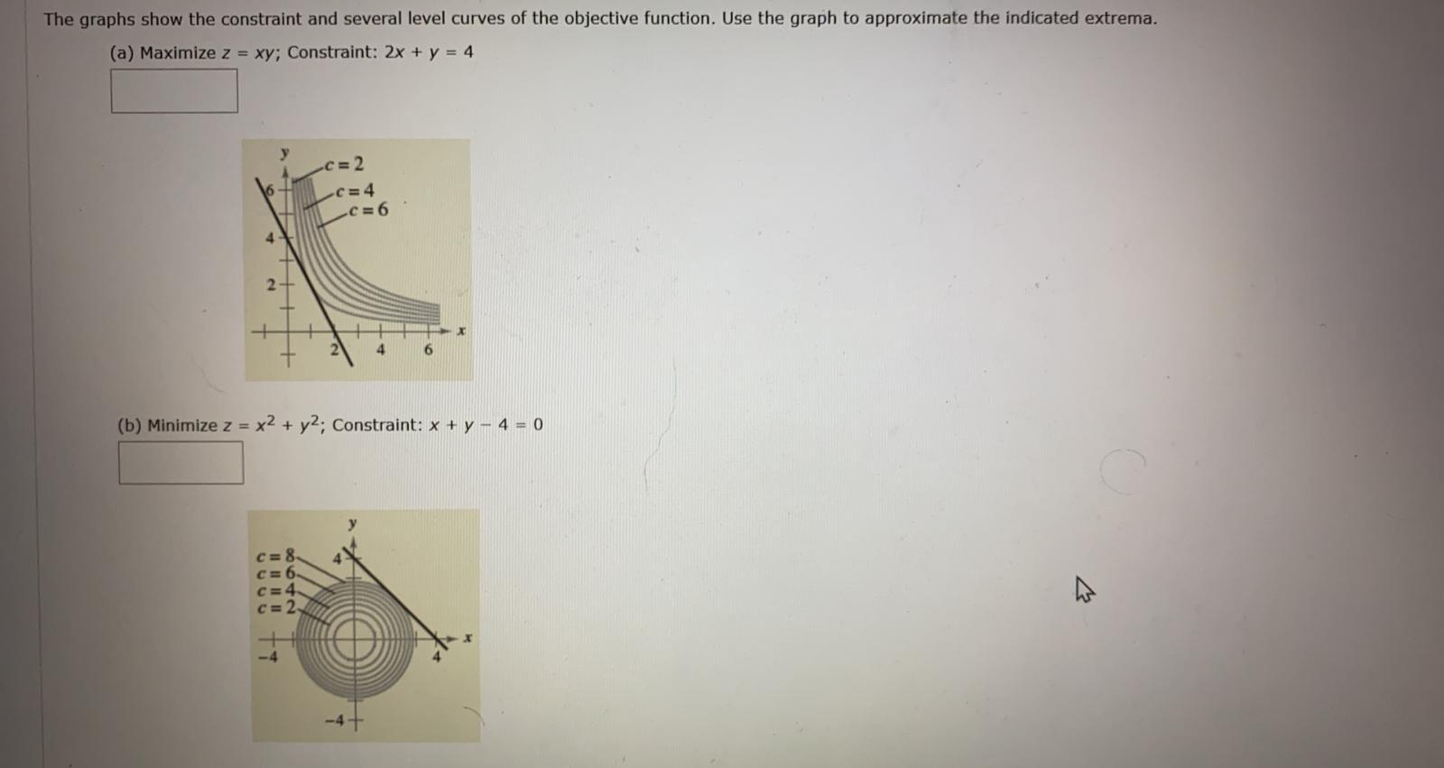 Solved The Graphs Show The Constraint And Several Level