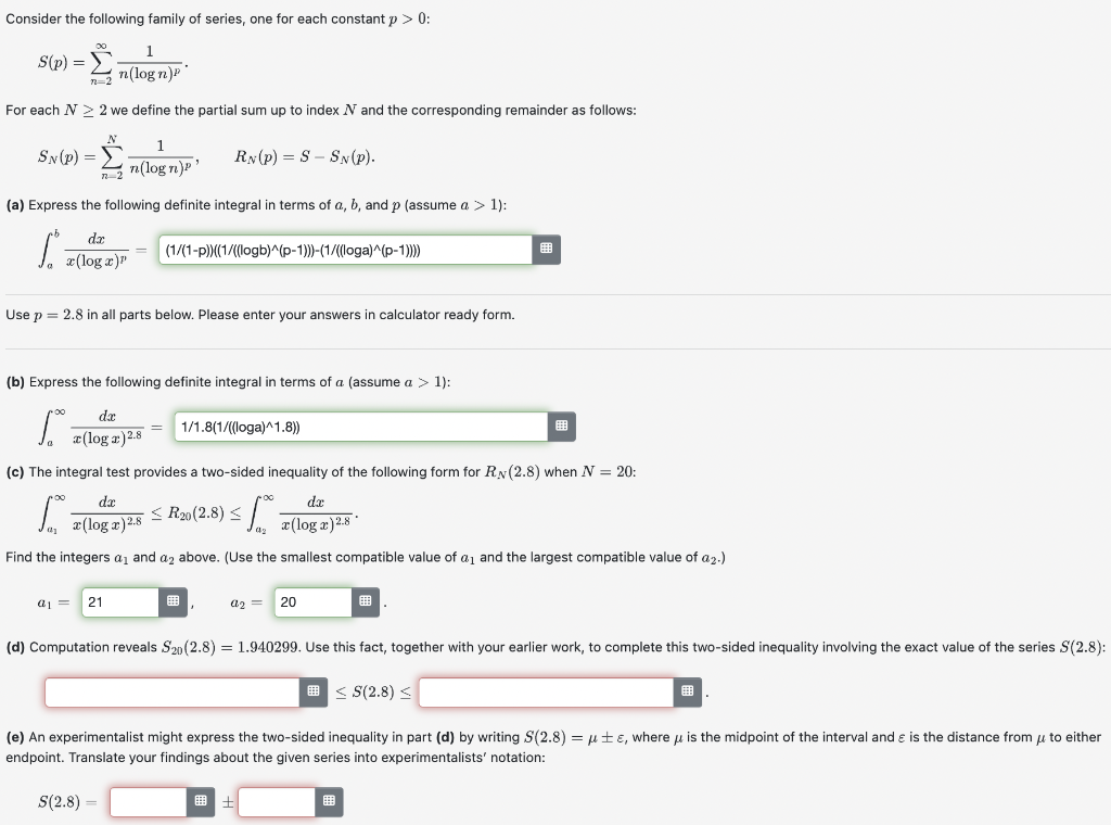 Solved Consider the following family of series, one for each | Chegg.com