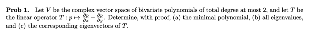 Solved Prob 1. Let V be the complex vector space of | Chegg.com