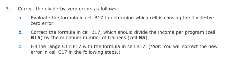 Solved 2. a. Correct the Name error in cell B21 as follows: | Chegg.com