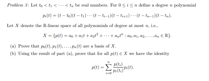 Solved Problem 3: Let to | Chegg.com
