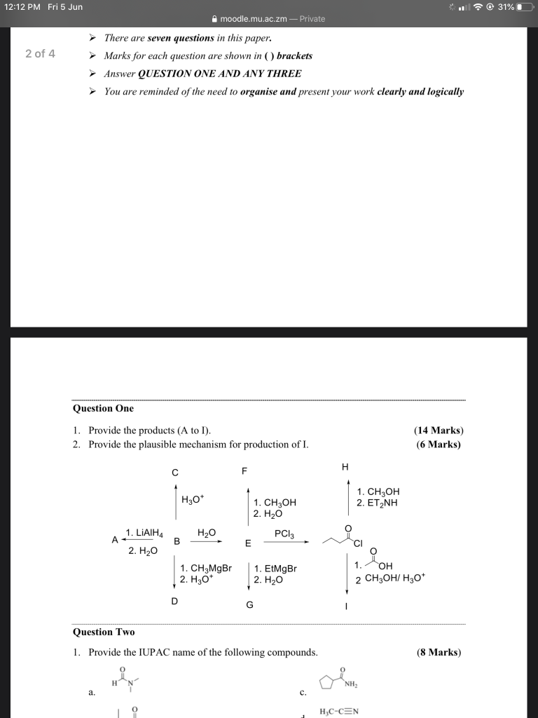 Solved 12:12 PM Fri 5 Jun SO 31% moodle.mu.ac.zm - Private 2 | Chegg.com