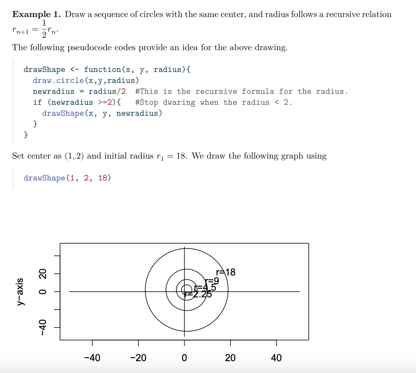 Solved Example 1. Draw a sequence of circles with the same | Chegg.com