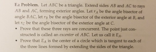 Solved Ez Problem. Let ABC be a triangle. Extend sides AB | Chegg.com