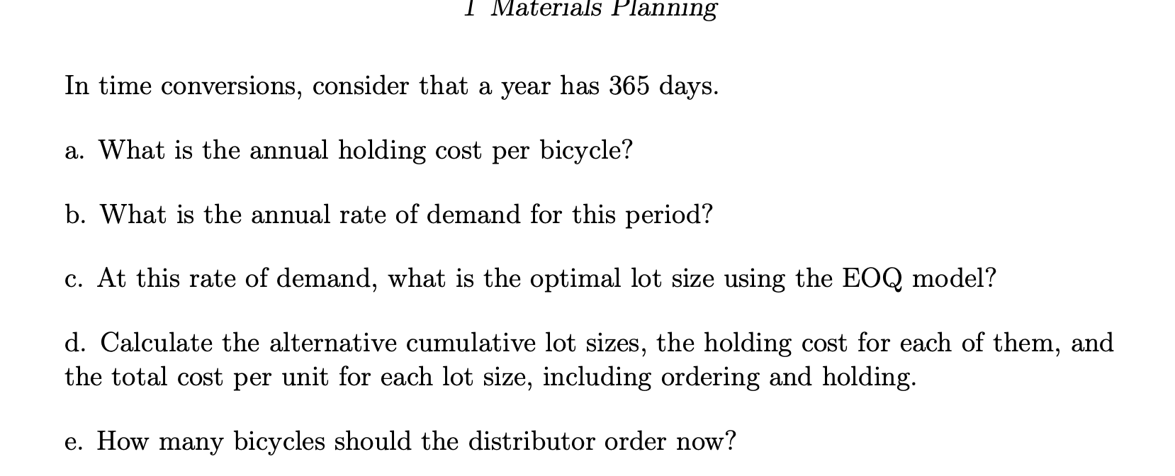 Solved Problem 6. Part-period balancing, Moonlander | Chegg.com