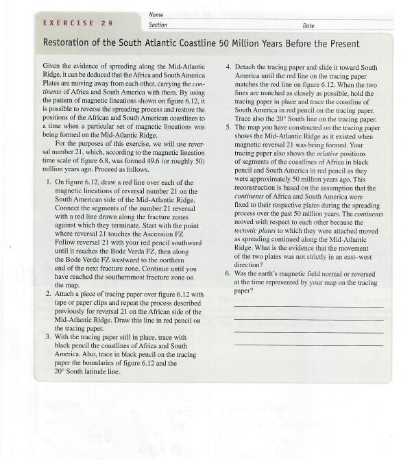 Solved EXERCISE 2.9 Name Section Date Restoration of the | Chegg.com