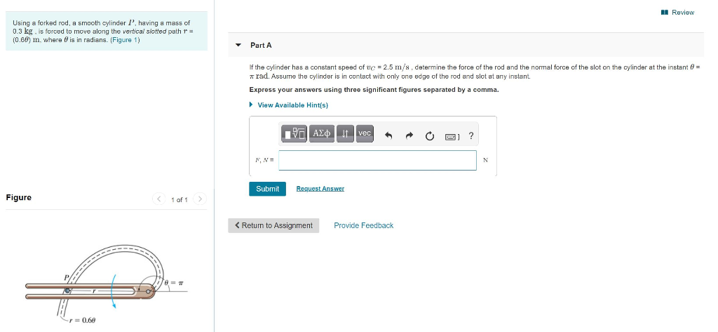 Solved Review Using a forked rod, a smooth cylinder having a | Chegg.com