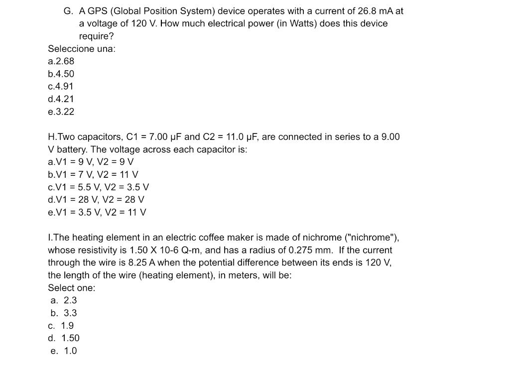 Solved G. A GPS (Global Position System) device operates | Chegg.com