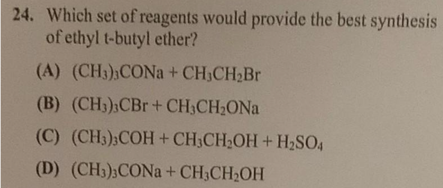 Solved 24. Which set of reagents would provide the best | Chegg.com