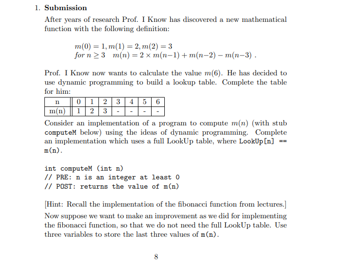Solved 1. Submission After years of research Prof. I Know | Chegg.com