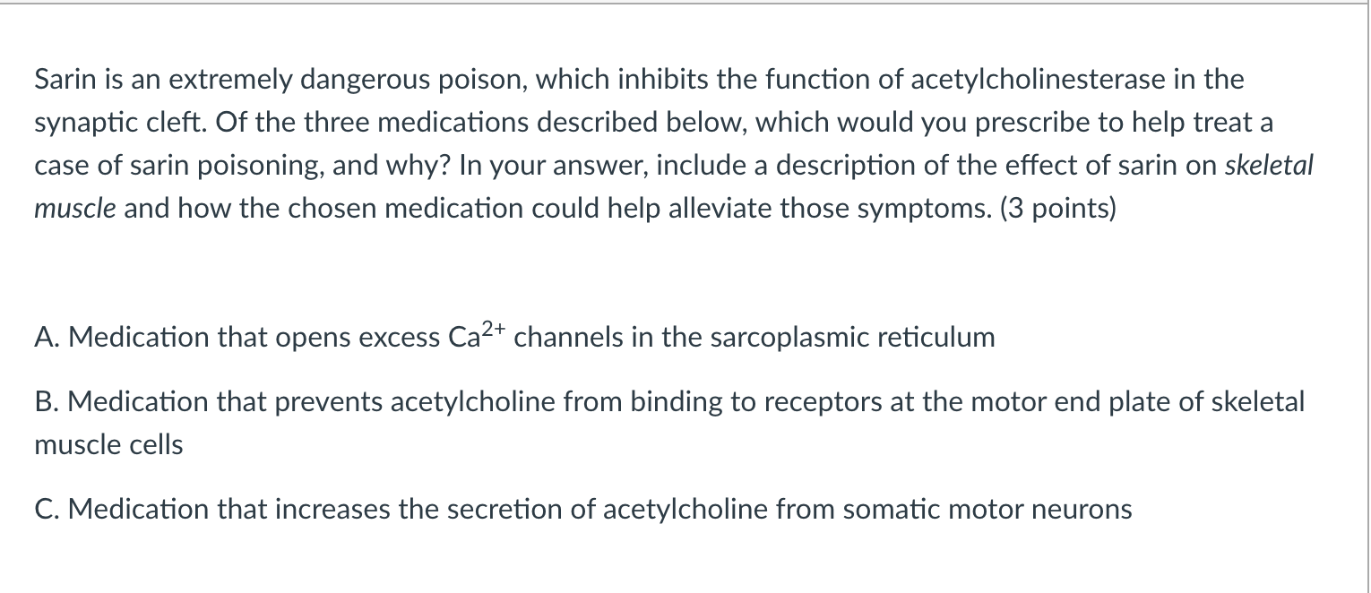 Solved Sarin is an extremely dangerous poison, which | Chegg.com