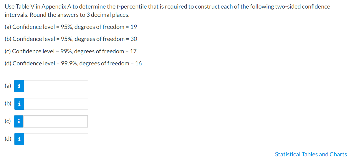 Solved Use Table V in Appendix A to determine the | Chegg.com