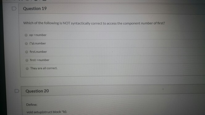 Solved Questions 19 20 Declaring The Data Structure Struct 6004