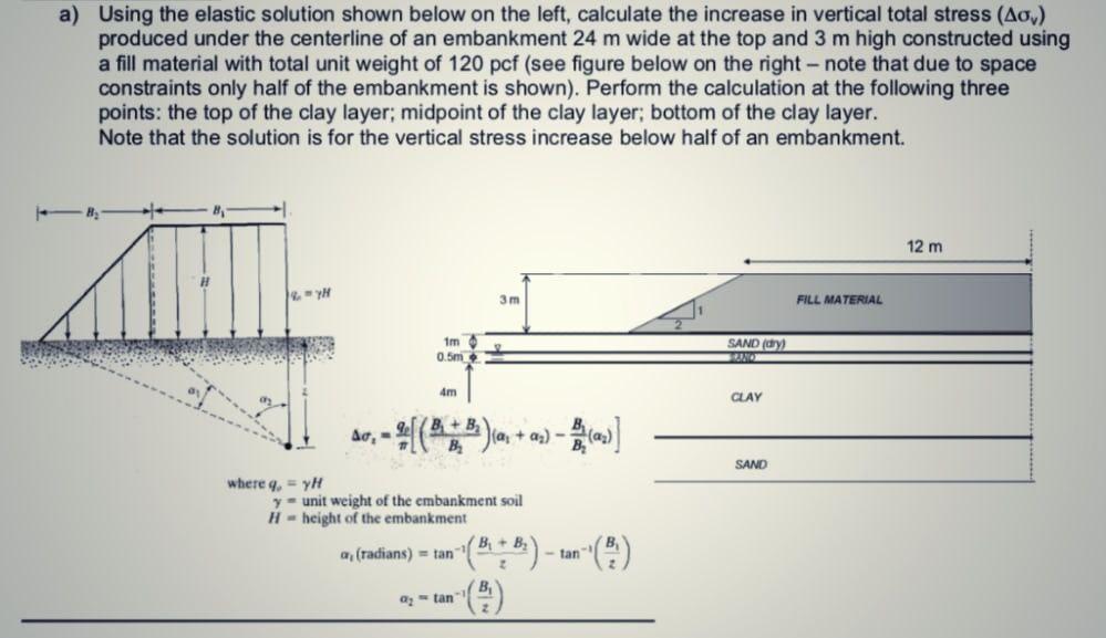 Solved a) Using the elastic solution shown below on the | Chegg.com