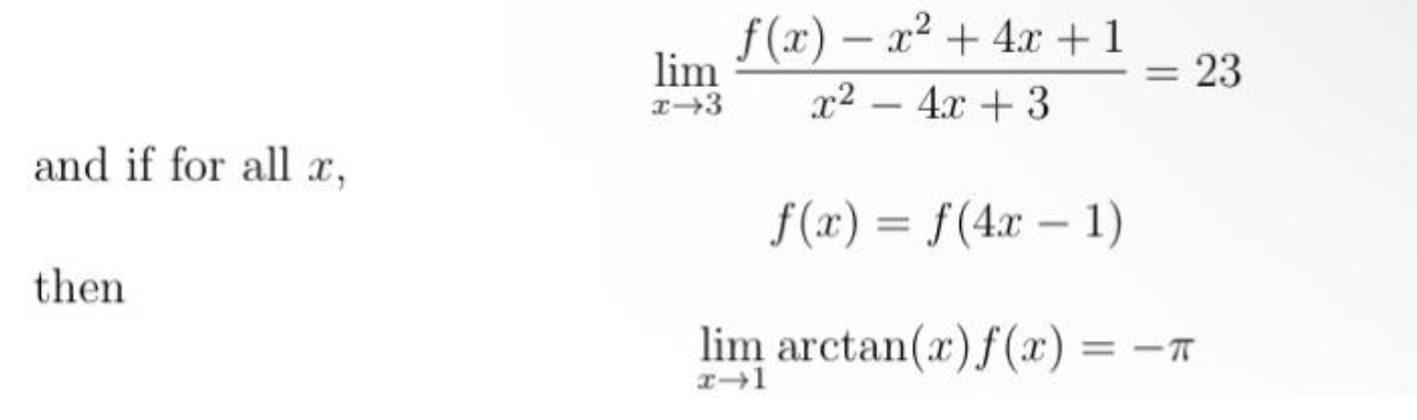 Solved limx→3x2−4x+3f(x)−x2+4x+1=23 and if for all x, | Chegg.com