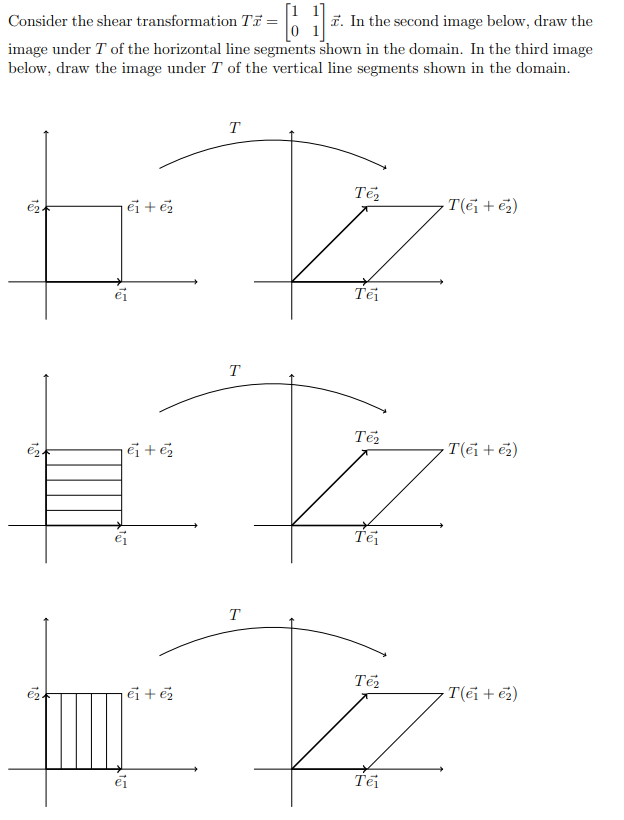 Solved [1 Consider the shear transformation Ti= 7. In the | Chegg.com