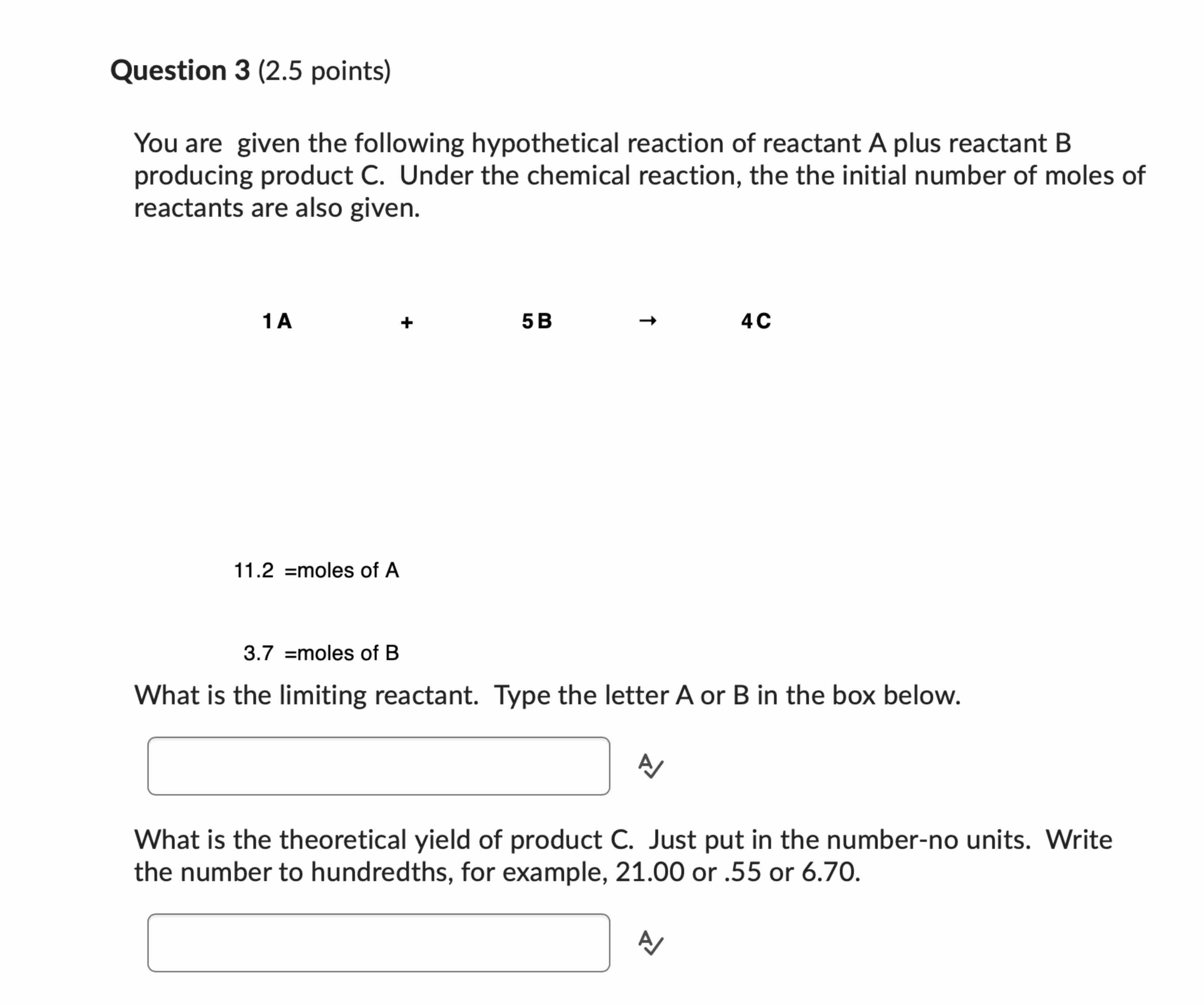 Solved Question 3 (2.5 ﻿points)You are given the following | Chegg.com