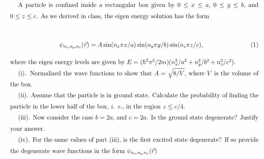 Solved A particle is confined inside a rectangular box given | Chegg.com