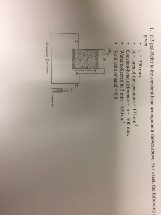 Solved 1. (15 pts) Refer to the constant-head arrangement | Chegg.com Solved 1. (15 pts) Refer to the constant-head arrangement | Chegg.com