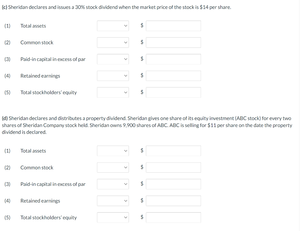 Solved Sheridan Company provides you with the following | Chegg.com