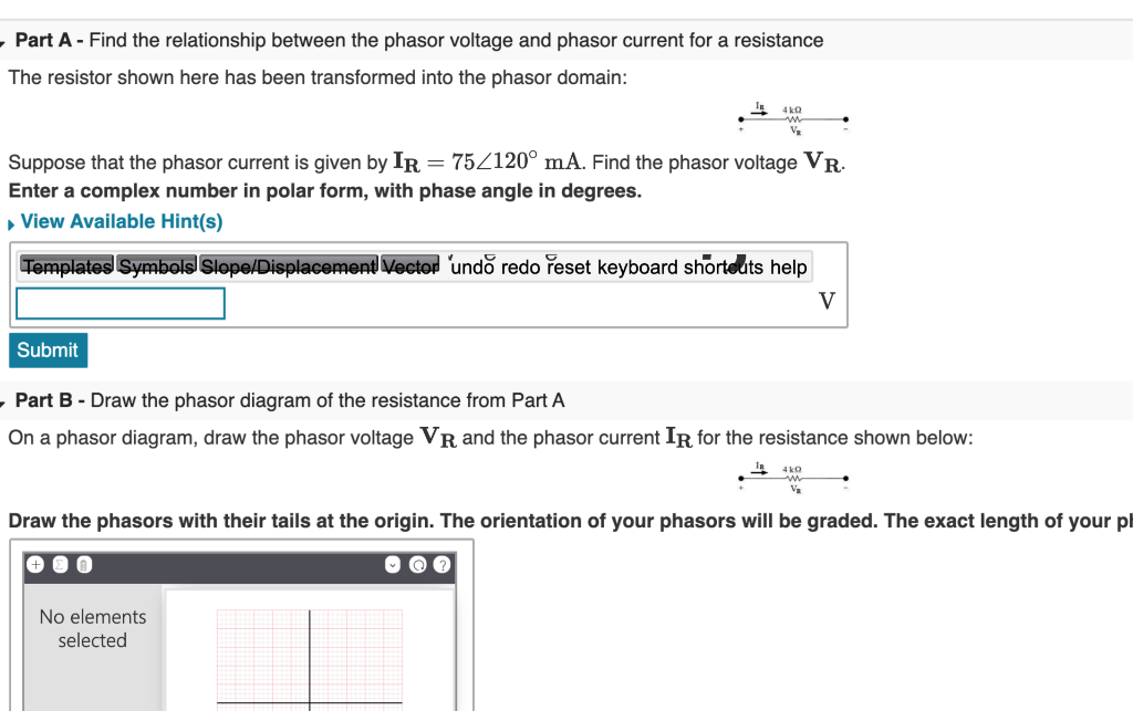 Solved Part A - Find the relationship between the phasor | Chegg.com
