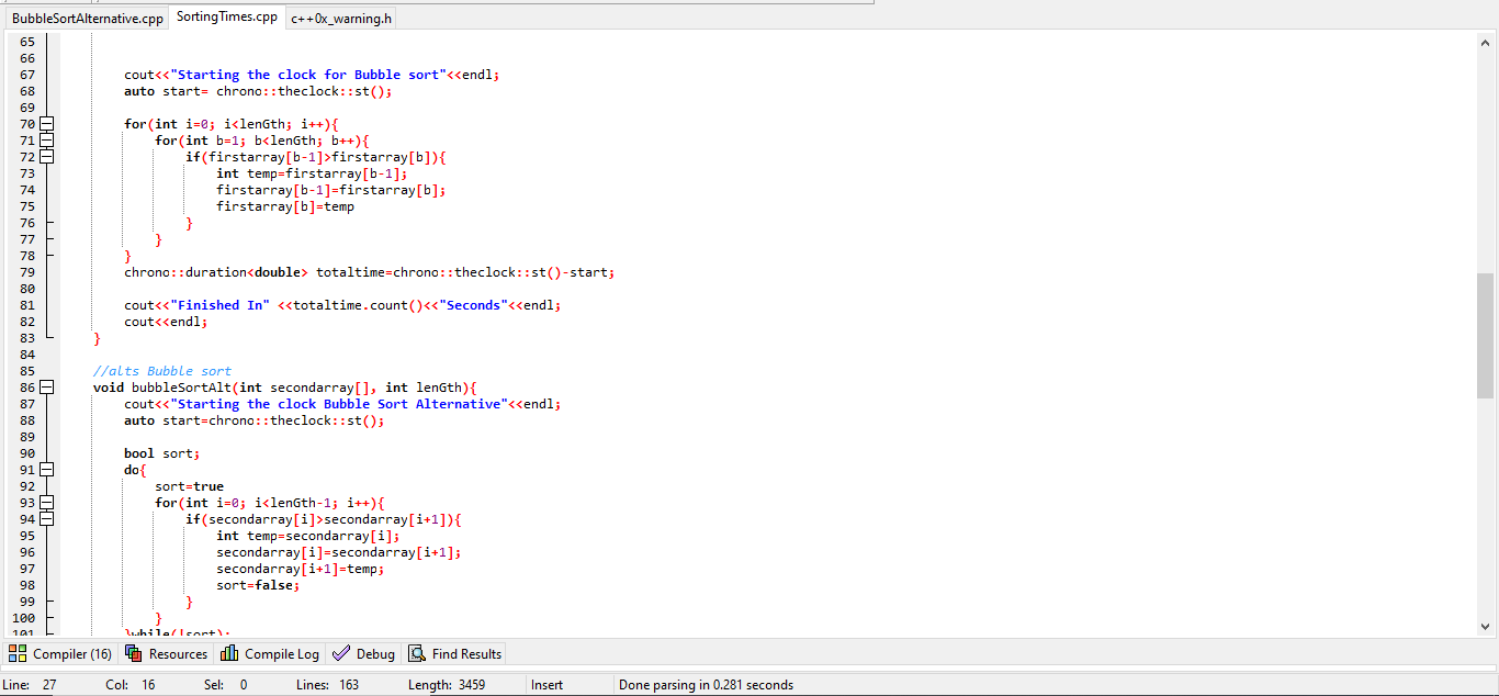 Solved C++0x_warning.h BubbleSortAlternative.cpp Sorting | Chegg.com