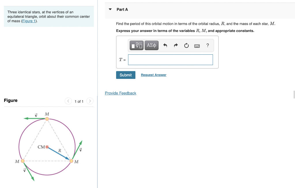 Solved Three identical stars, at the vertices of an | Chegg.com