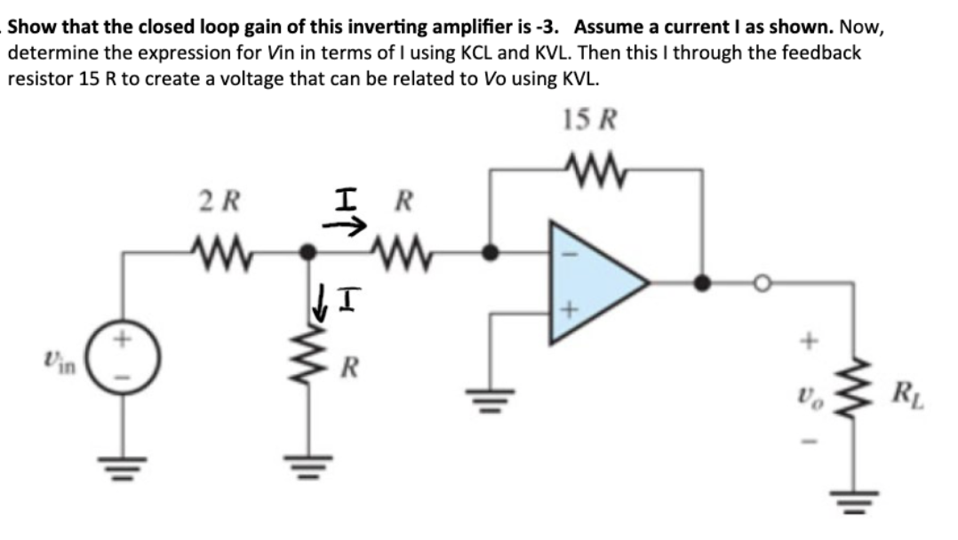 Solved Show that the closed loop gain of this inverting | Chegg.com