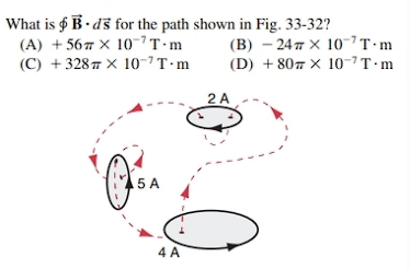 [Solved]: What is BdS for the path shown in Fig. 33-32? (A)