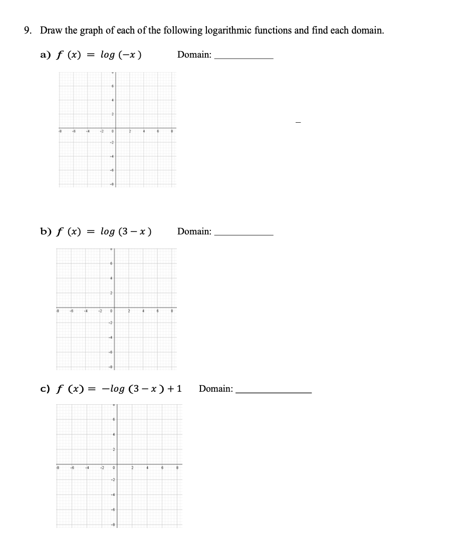 Solved 9. Draw the graph of each of the following | Chegg.com