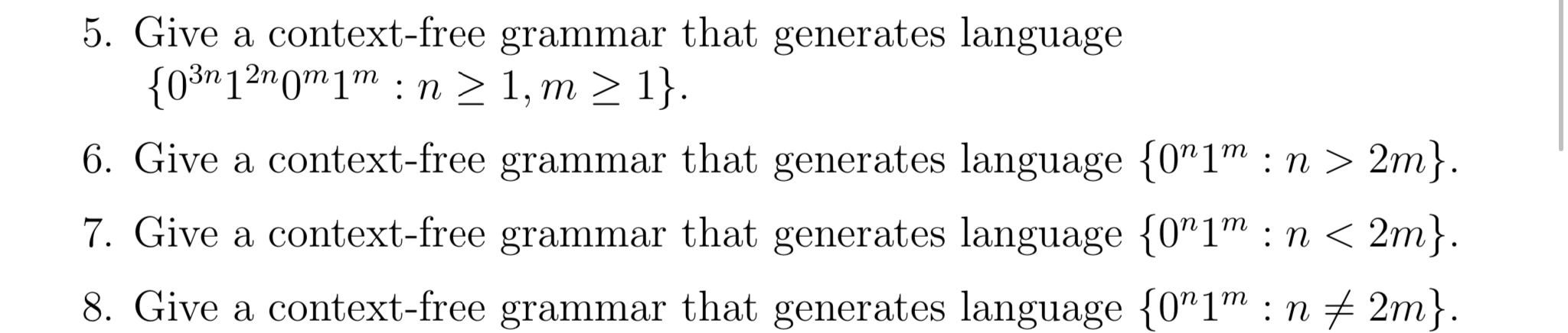 Solved 5. Give a context-free grammar that generates | Chegg.com